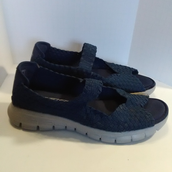 Skechers | Shoes | Skechers Blue Woven Womens Sandals Size 9 | Poshmark